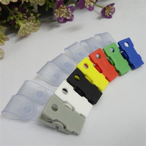 5pcs Plastic Frosted Straight Clip Badge Holder Card Holder Id Card