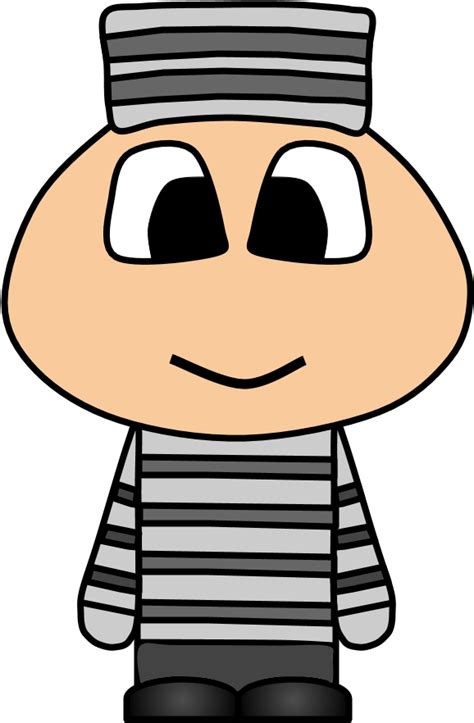 Download Prisoner Uniform Big Eyes Cartoon Person Cartoon Full Size Png Image Pngkit
