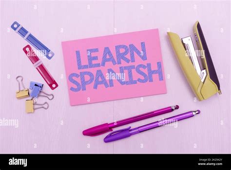 Conceptual Display Learn Spanish Business Concept Translation Language