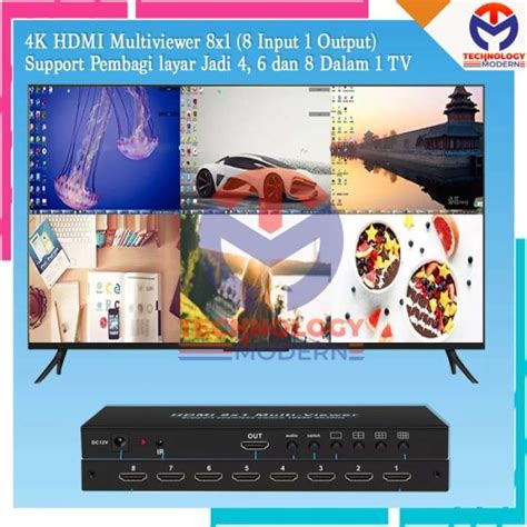 Promo Hdmi Multiviewer 6x1 6 Input 1 Output Seamless Switch Support