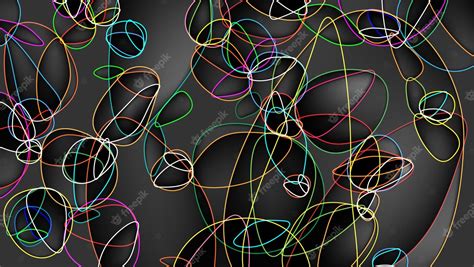 Premium Vector Multicolored Stripes With Distorted Ellipse Shapes Small Large Unequal