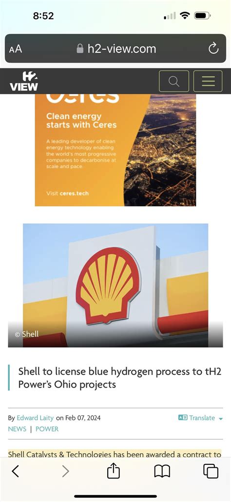 Shell To License Blue Hydrogen Process In Ohio Feb 7 2024 R