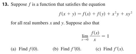 solved 13 suppose f is a function that satisfies the