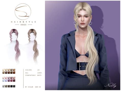 Side Part Ponytail Hair 040323nelly By S Club Sims Hair Sims 4 Sims