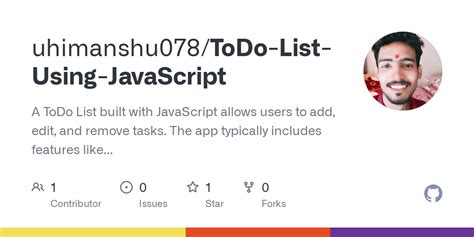 Github Uhimanshu078todo List Using Javascript A Todo List Built With Javascript Allows Users