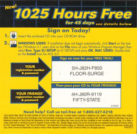 Aol 70 1025 Hours Free For 45 Days Aol Free Download Borrow