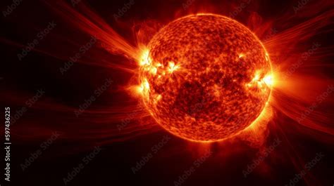 Magnetic Storm Solar Flare Created By A Neural Network Generative Ai Technology Stock