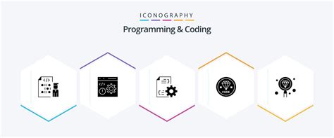 Programming And Coding 25 Glyph Icon Pack Including Develop Code