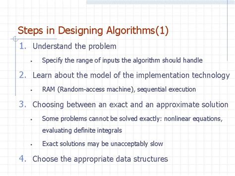 Algorithms Algorithm Techniques Steps In Designing Algorithms1 1