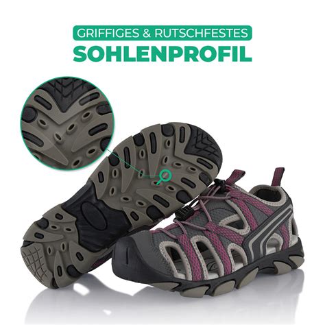 Trekking Sandalen Robuste Wandersandalen Grau Pink