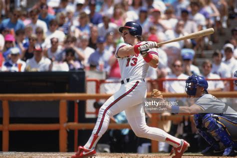 Catcher Lance Parrish Of The California Angels Swings At The Pitch In