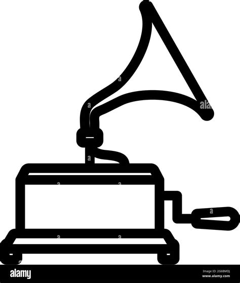 Gramophone Icon Bold Outline Design With Editable Stroke Width Vector Illustration Stock