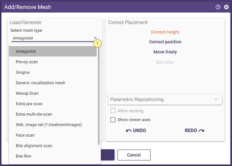 add remove mesh exocad