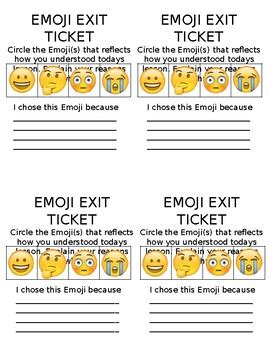 Emoji Exit Ticket By Aster Creations TPT