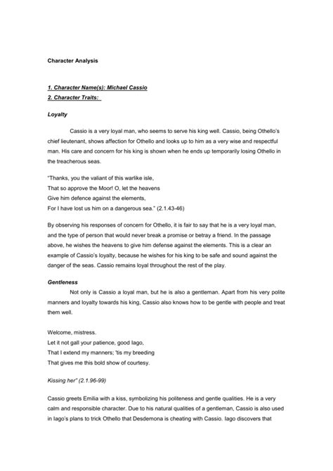 Othello Character Analysis Holdenoklahoma