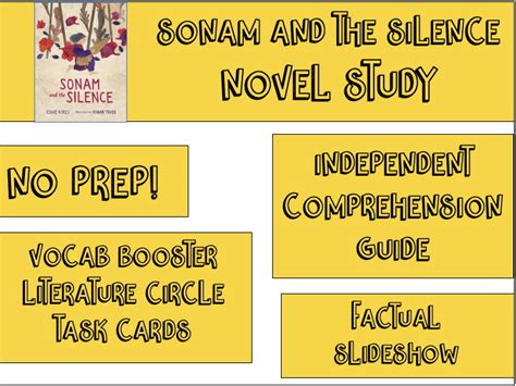 Huge Resource Bundle Sonam And The Silence Comp Guide Task Cards