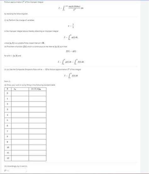 find an approximation i∗ of the improper integral