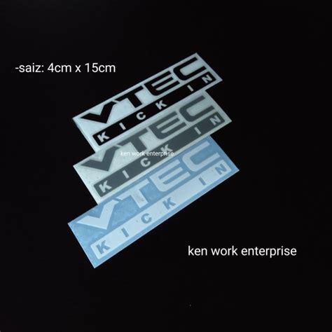 Sticker Vtec Kick In 0126 Car Sticker Accessories Shopee Malaysia