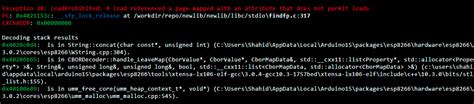 ESP8266 Ardiuno Cloud Firmware With Soft Serial Crashes On Exception 0 Randomly Cloud IoT