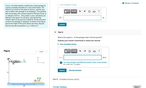 Solved Review Constants Part A Figure 1 A Relief Airplane