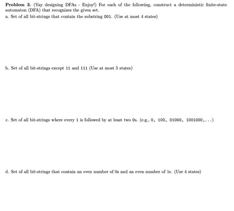 solved problem 3 yay designing dfas enjoy for each of