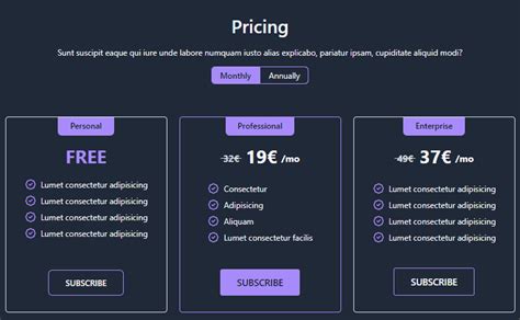 35 tailwind pricing table examples