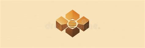Modern Minimalist Honeycomb Logo Design Showcasing Golden Shades On A Clean Background For