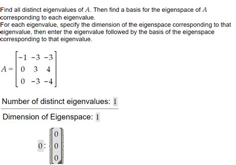 solved find all distinct eigenvalues of a then find a basis