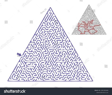 Difficult Triangular Maze Hard Triangular Vector Stock Vector Royalty