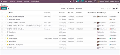 How To Configure Projects In A Us Company Within Odoo 16