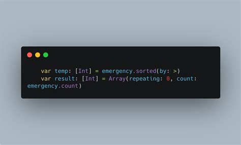 프로그래머스 Lv0 배열 내부의 원소가 큰 순서대로 숫자 부여하는 방법 진료 순서 정하기swift