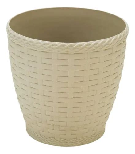 Vaso Rattan Redondo Médio 10l Palha Injeplastec Parcelamento Sem Juros