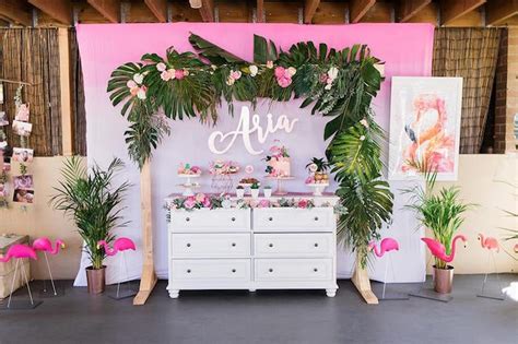 Karas Party Ideas Lets Flamingle Tropical Flamingo Birthday Party