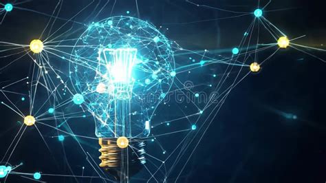Futuristic Concept Light Bulb With Network Connections Animation Stock Video Video Of Motion