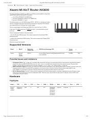 Xiaomi Mi AIoT Router AX Hardware Firmware And Limitations Course Hero