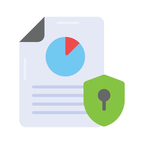 Pie Chart On Page With Protection Shield Showing Concept Vector Of