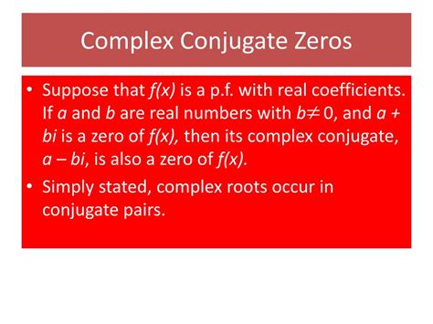 PPT Section Complex Zeros The Fundamental Theorem Of Algebra PowerPoint Presentation