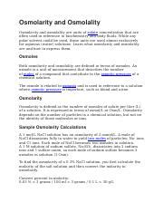 Understanding Osmolarity And Osmolality A Guide To Solute Course Hero