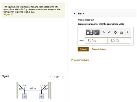 the figure shows two masses hanging from a steel wire the mass of the