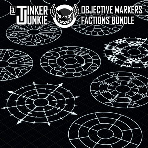 3d printable objective markers factions bundle by tinker junkie