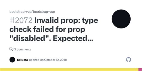 Invalid Prop Type Check Failed For Prop Disabled Expected Boolean Got String Issue