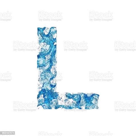 알파벳 L 대문자 편지입니다 파란 투명 물 액체 글꼴에 의하여 이루어져 있다 3d 렌더링에 고립 된 흰색 배경 0명에 대한 스톡 사진 및 기타 이미지 Istock