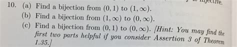 solved a find a bijection from 0 1 to 1 infinity