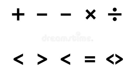 Mathematical Symbols Including Addition Subtraction Multiplication