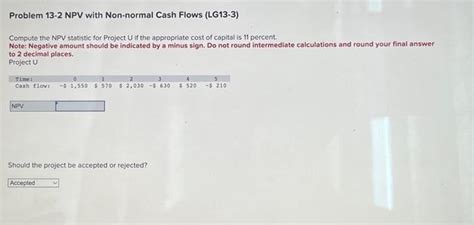 Solved Problem 13 2 Npv With Non Normal Cash Flows Lg13 3