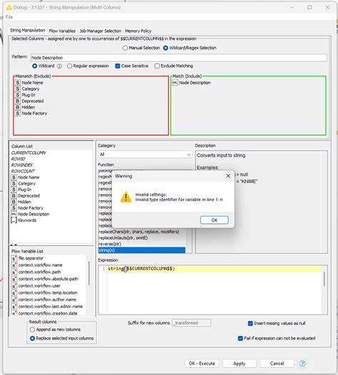 string manipulation multi column convert to string fails feedback