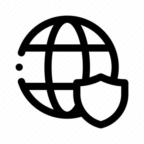 Globe Grid Protection Shield Networking Icon Download On Iconfinder
