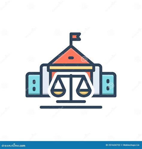 Color Illustration Icon for Courts, Authority and Balance Stock Illustration - Illustration of ...