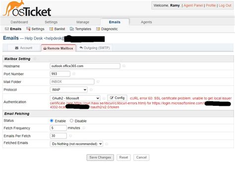 Oauth2 Curl Error 60 Certificate Error Osticket Forum