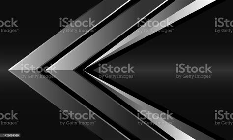 추상 실버 트윈 화살표 방향 기하학적 회색 금속 디자인 현대 미래 배경 벡터 0명에 대한 스톡 벡터 아트 및 기타 이미지 0명 강철 개념 Istock